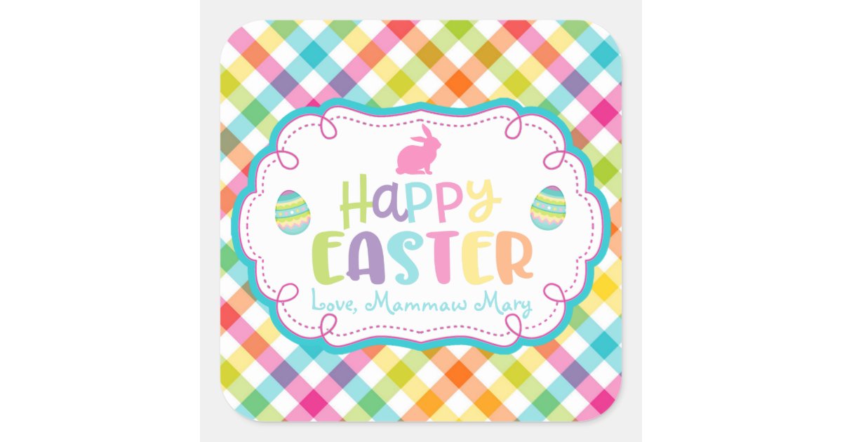Happy Easter Personalized Sticker | Zazzle