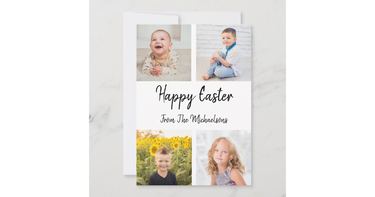 Happy Easter Photo Collage Card | Zazzle