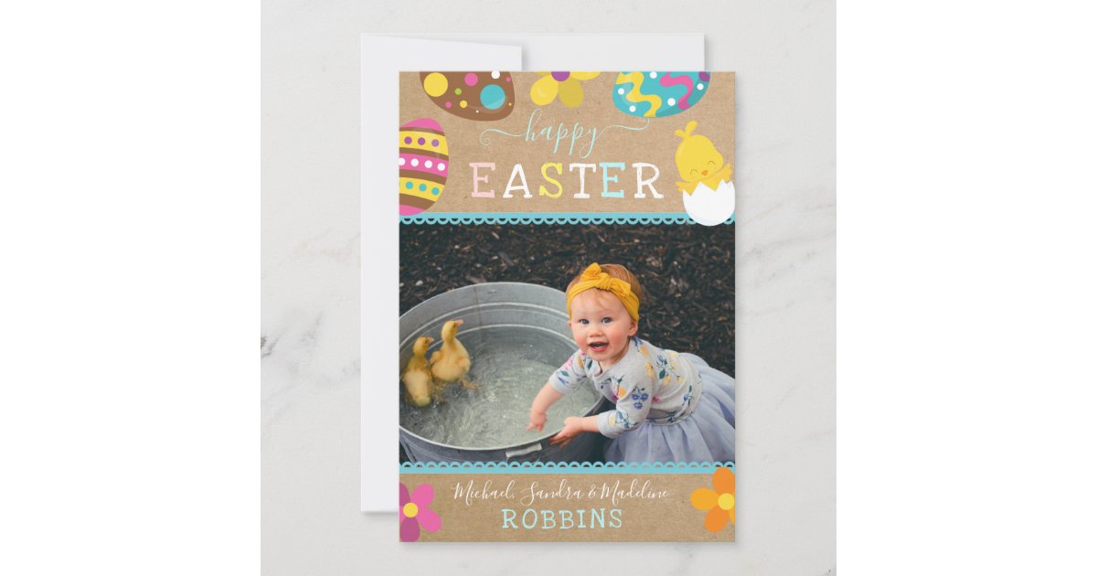 Happy Easter Photo Family Cute Holiday Card | Zazzle