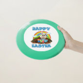 Happy Easter Rainbow Bunny Rabbit With Eggs Wham-O Frisbee | Zazzle