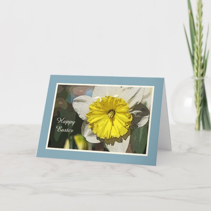 Happy Easter Religious Daffodil Card | Zazzle