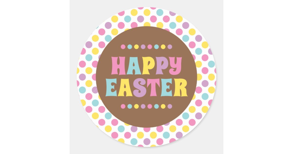 Happy Easter Round Sticker | Zazzle