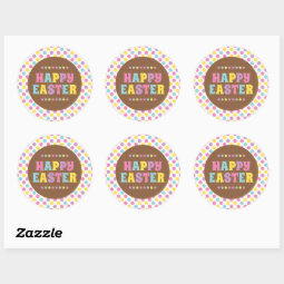 Happy Easter Round Sticker | Zazzle