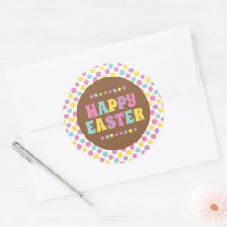 Happy Easter Round Sticker | Zazzle