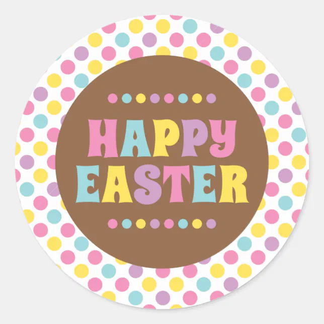 Happy Easter Round Sticker | Zazzle