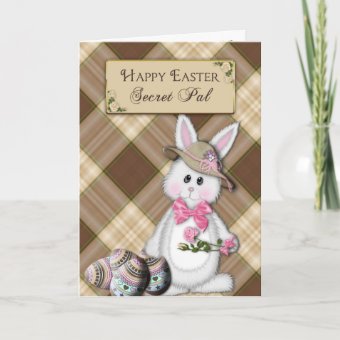 HAPPY EASTER - SECRET PAL - BUNNY HOLIDAY CARD | Zazzle