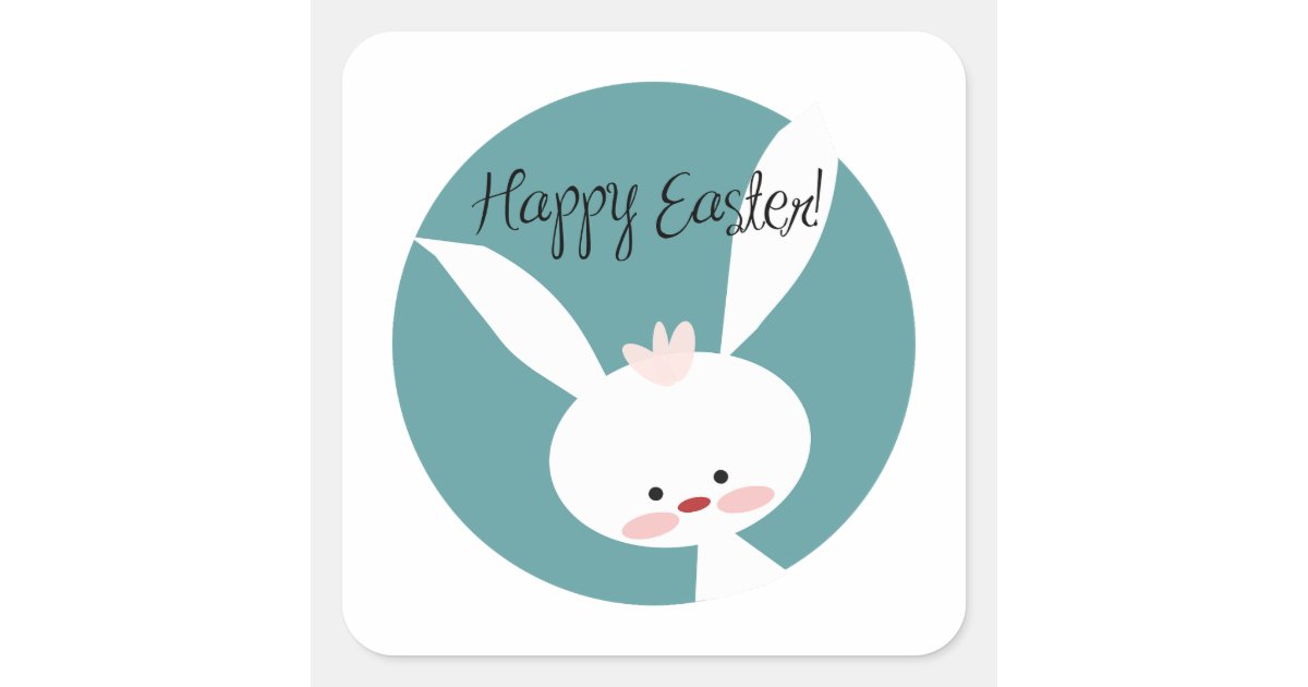 Happy Easter Square Sticker | Zazzle