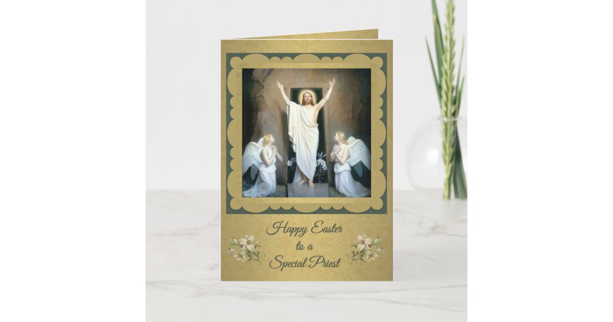 Happy Easter to a Catholic Priest Religious Holiday Card | Zazzle