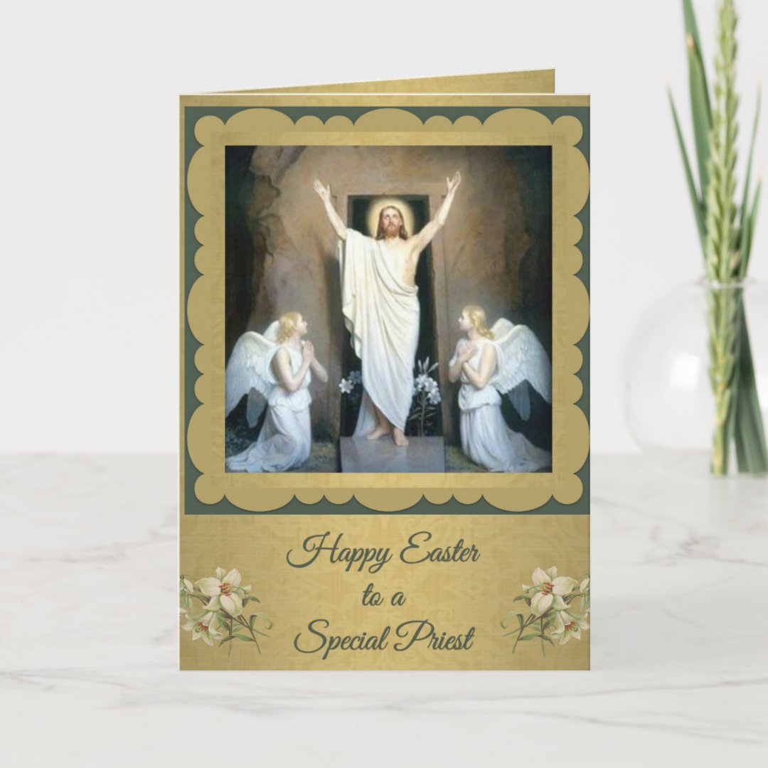 Happy Easter to a Catholic Priest Religious Holiday Card | Zazzle