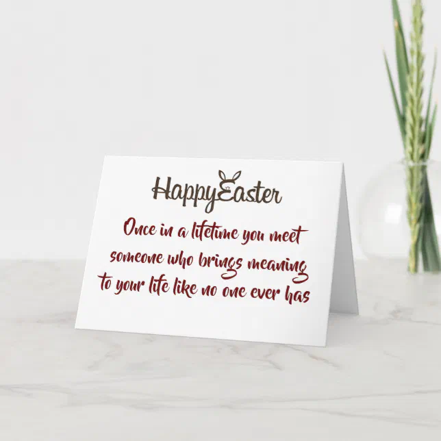 HAPPY EASTER TO THE "LOVE OF MY LIFE" HOLIDAY CARD | Zazzle