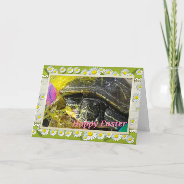 Happy Easter Turtle Holiday Card | Zazzle