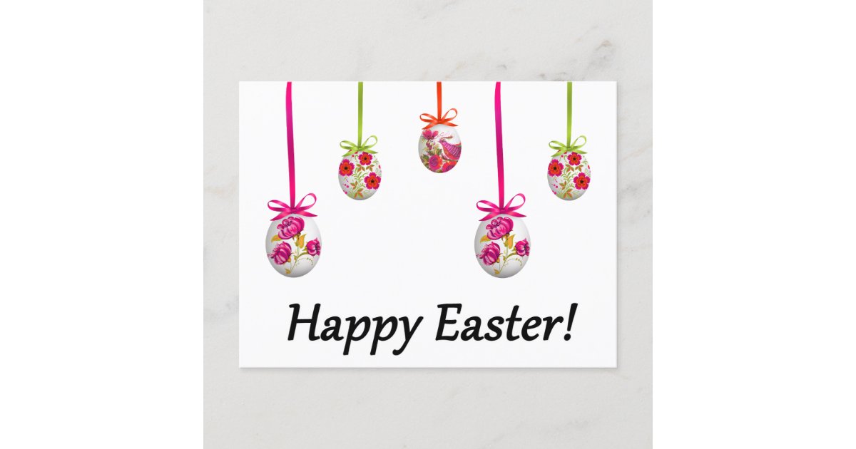 Happy Easter! (Ukrainian-inspired) Postcard | Zazzle