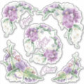 Happy Easter Violet Florals Sticker | Zazzle