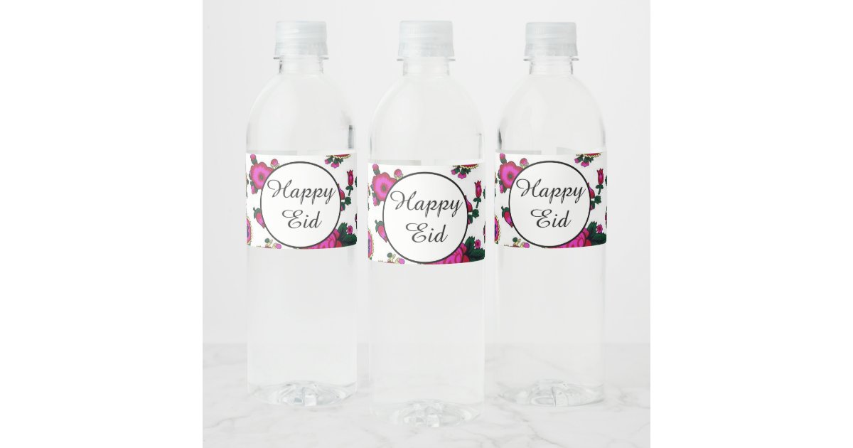 Happy Eid Water Bottle Label | Zazzle