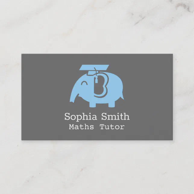 Happy Elephant Graduate Kids Tutor Business Cards | Zazzle