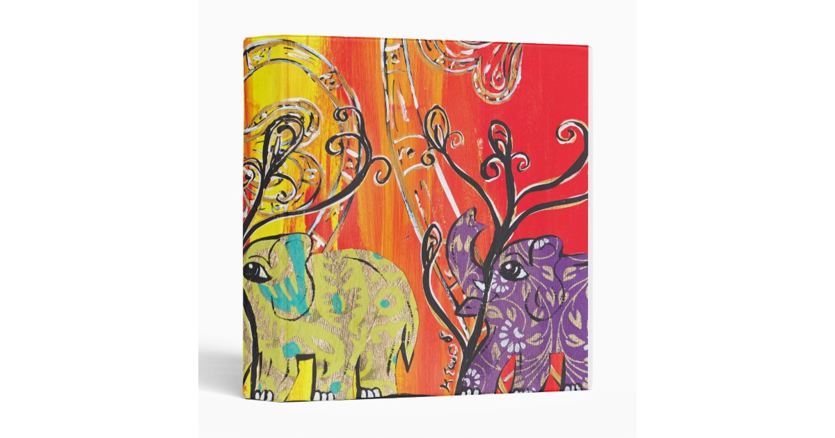 Happy Elephant Parade Binder | Zazzle