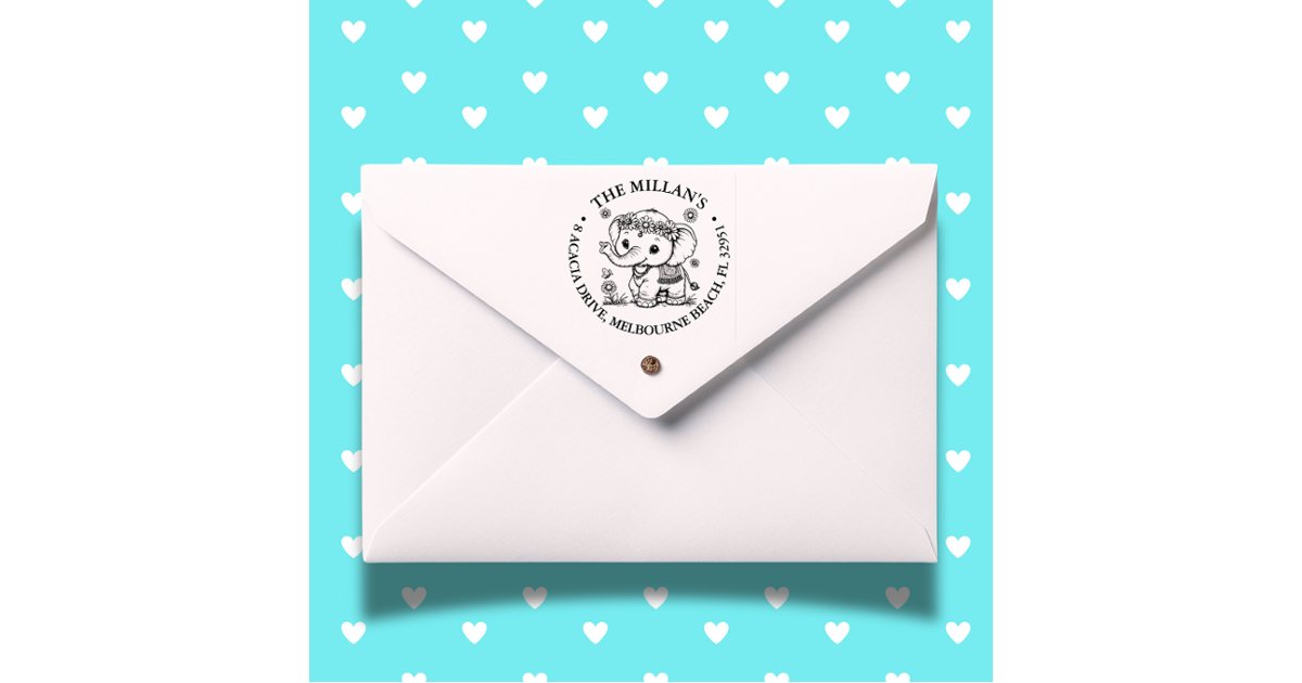 Happy Elephant theme Self-inking Stamp | Zazzle