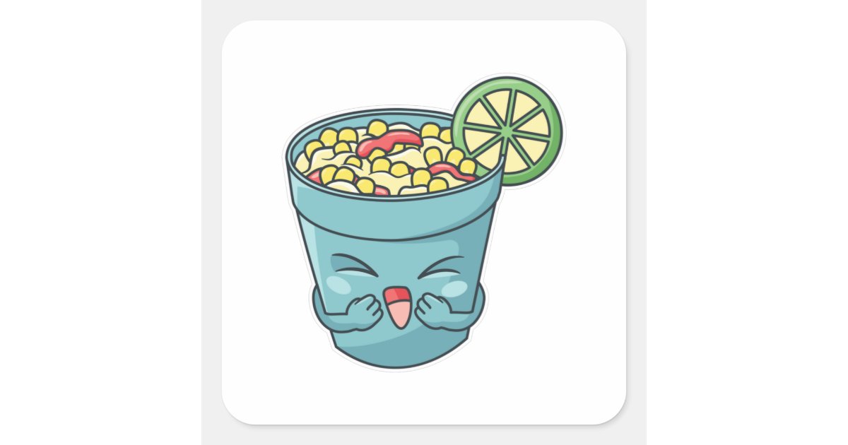 Happy Elote Cup Square Sticker | Zazzle