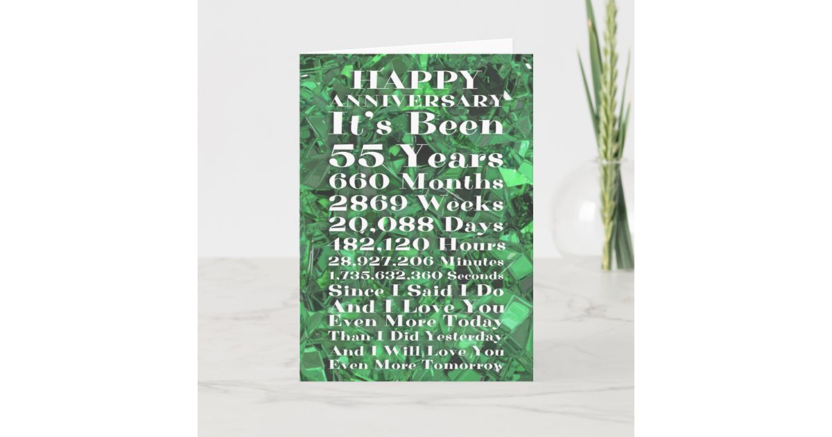 Happy Emerald 55th Wedding Anniversary Card Zazzle happy-emerald-55th-wedding-anniversary-card-zazzle