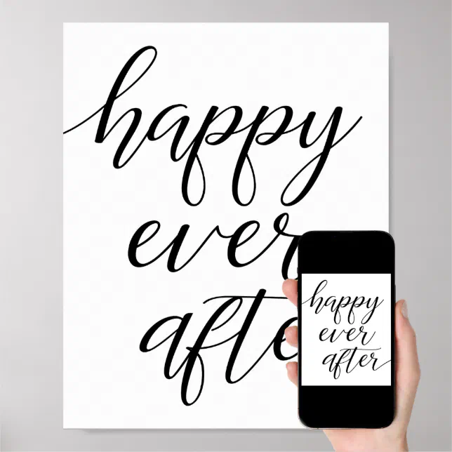 Happy Ever After Wedding Poster | Zazzle