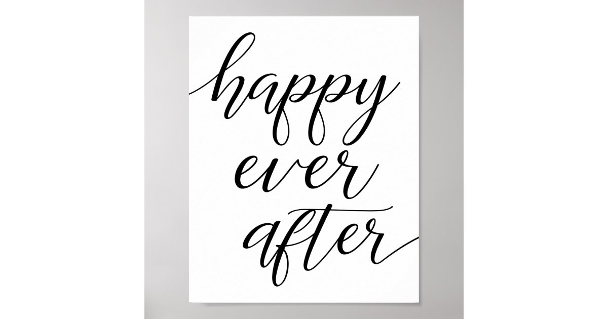 Happy Ever After Wedding Poster | Zazzle