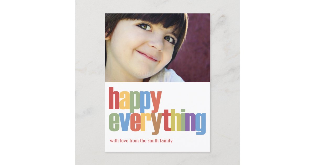 Happy Everything Holiday Photo Card | Zazzle