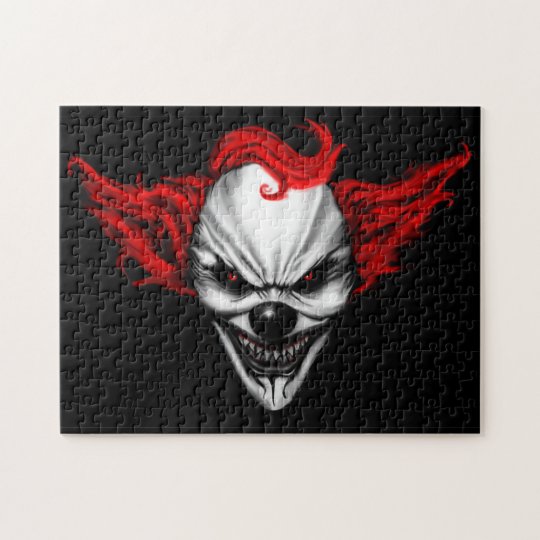Happy Evil Clown Red Hair Jigsaw Puzzle | Zazzle.com