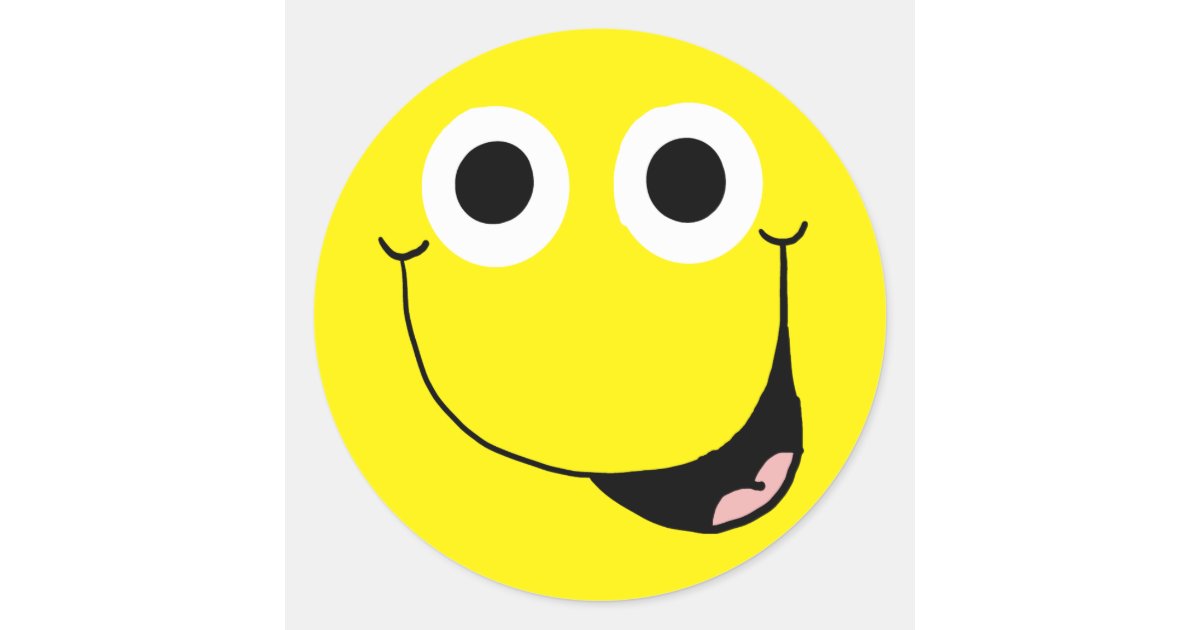 Happy Face 2 Classic Round Sticker | Zazzle