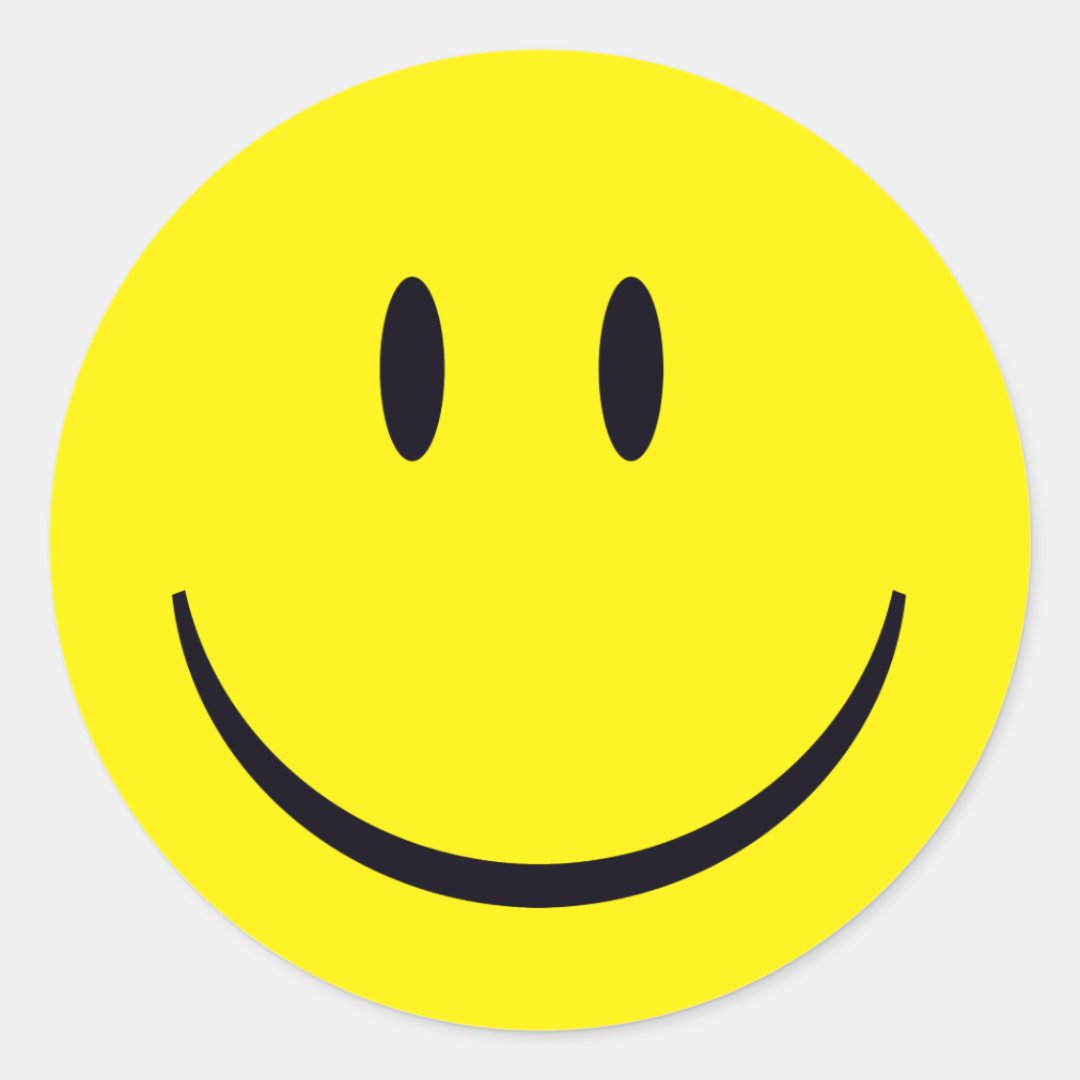 Happy Face Classic Round Sticker | Zazzle