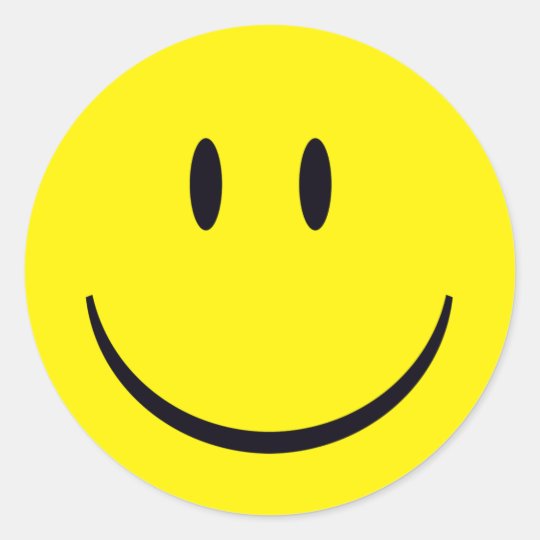 Happy Face Classic Round Sticker | Zazzle.com