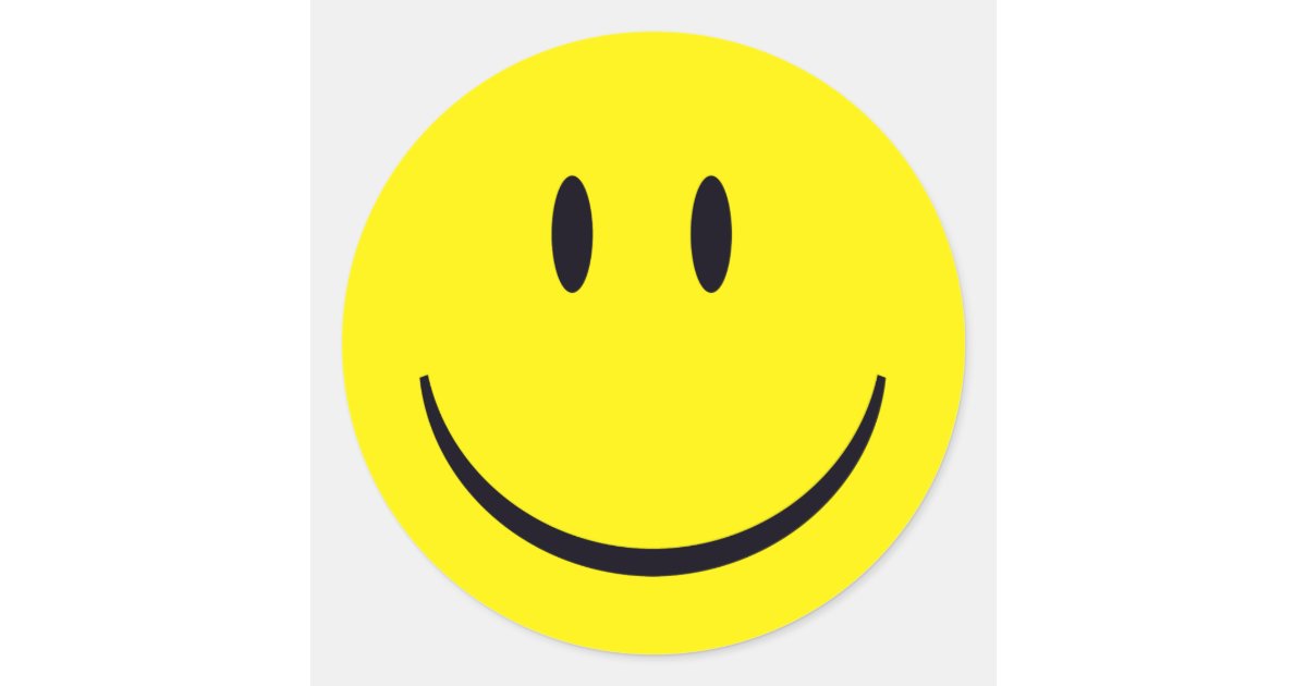 Happy Face Classic Round Sticker | Zazzle