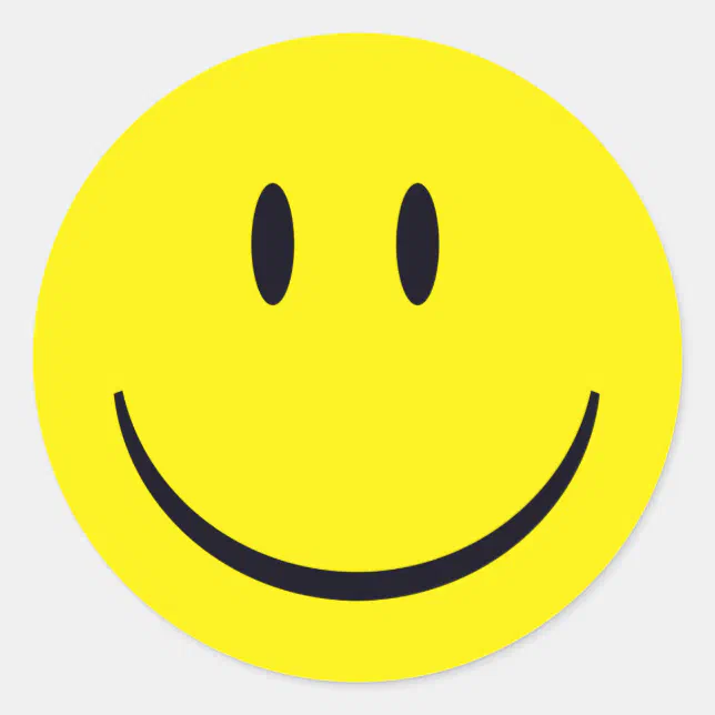 Happy Face Classic Round Sticker | Zazzle