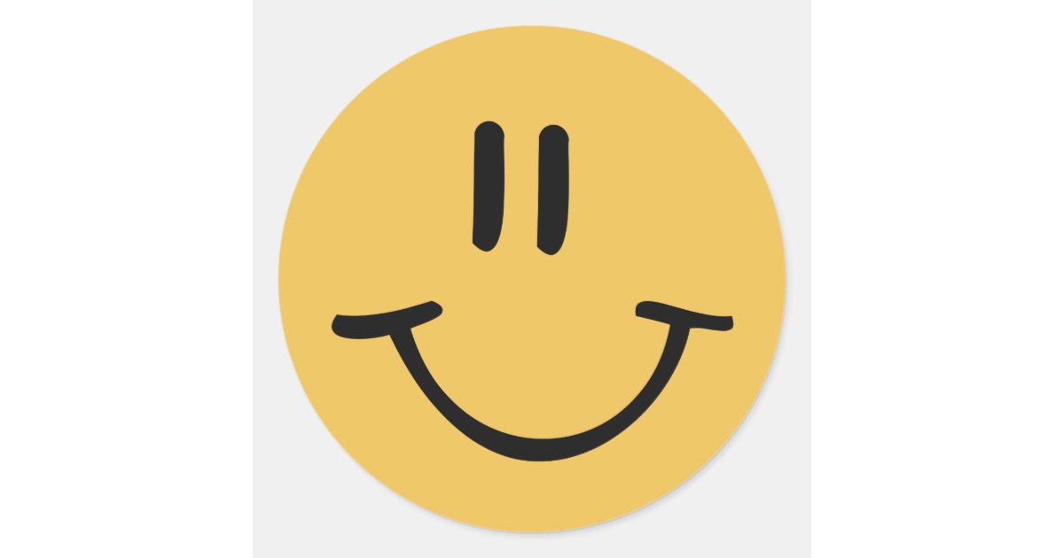 Happy Face Classic Round Sticker | Zazzle