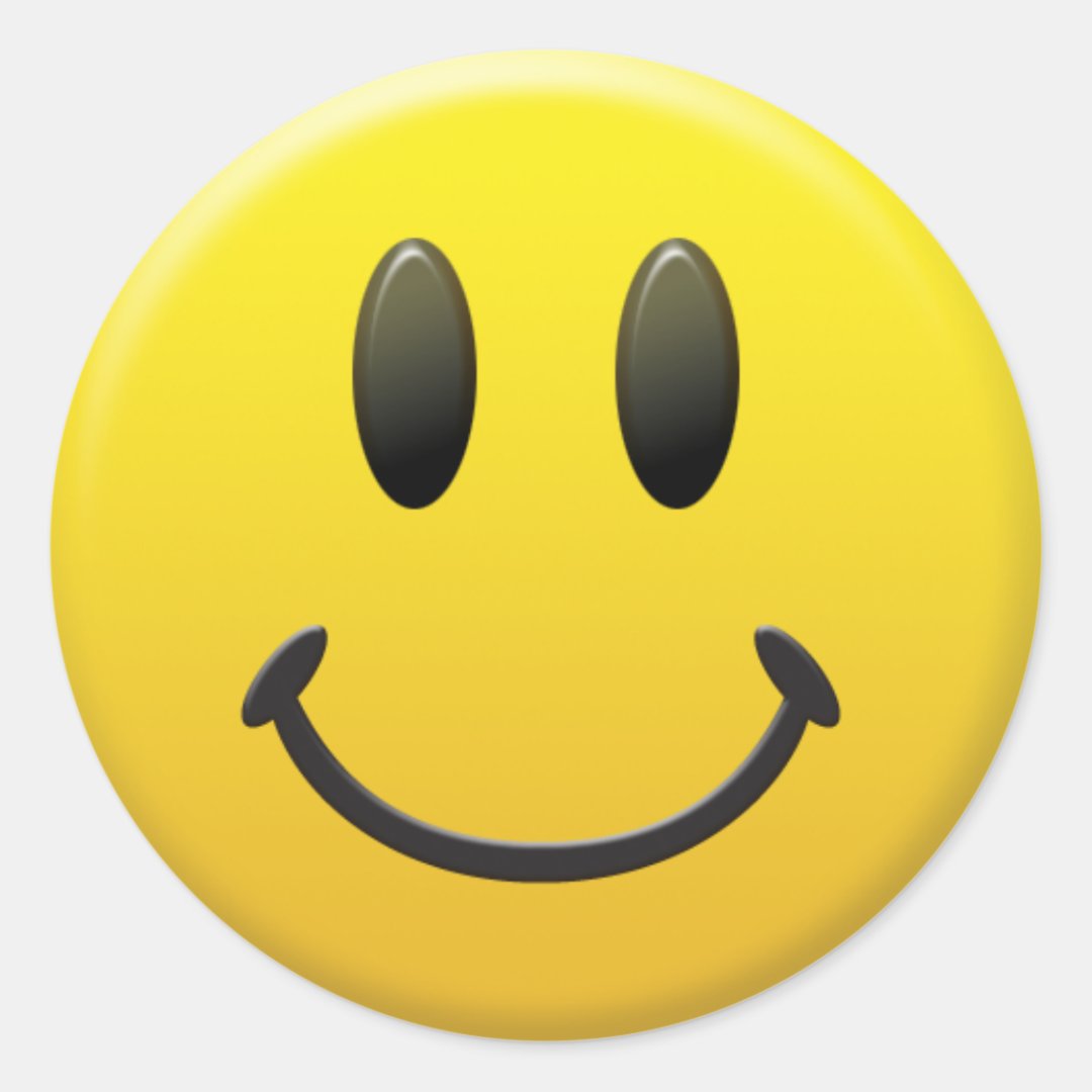 Happy Face Classic Round Sticker | Zazzle