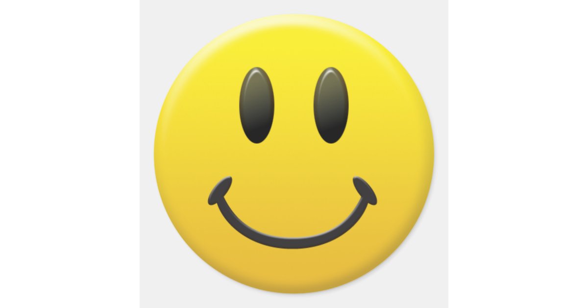 Happy Face Classic Round Sticker | Zazzle