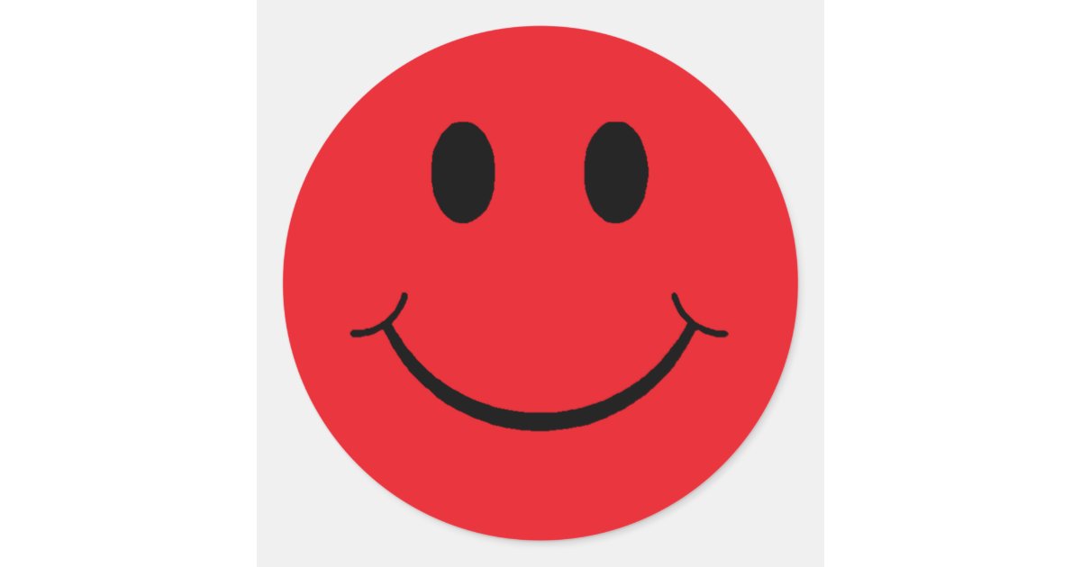 Happy Face Classic Round Sticker | Zazzle