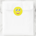 Happy Face Emoji Classic Round Sticker | Zazzle