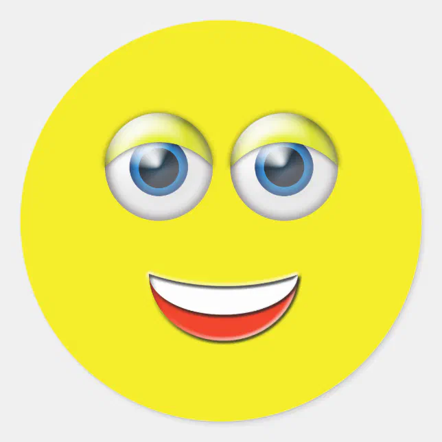 Happy Face Emoji Classic Round Sticker | Zazzle