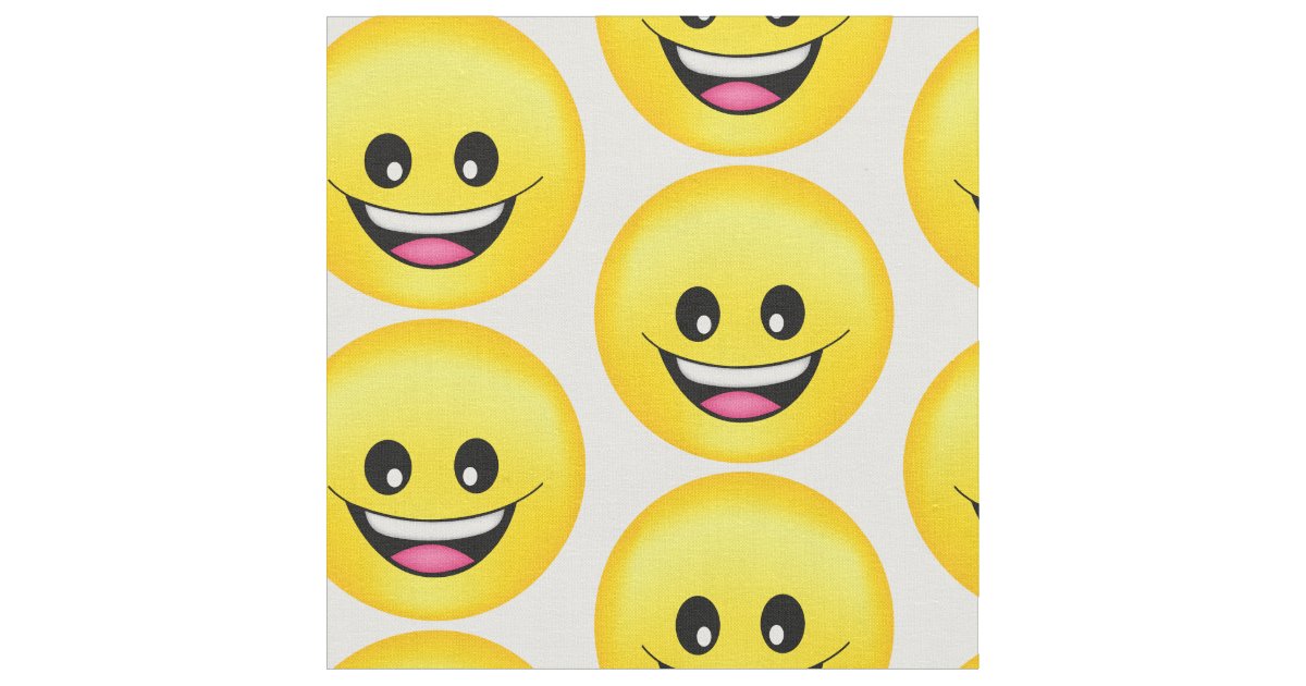 Happy Face Fabric | Zazzle
