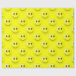 Happy Face Graphic Pattern Wrapping Paper | Zazzle