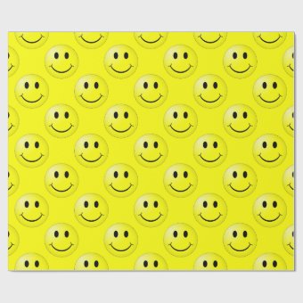 Happy Face Graphic Pattern Wrapping Paper | Zazzle