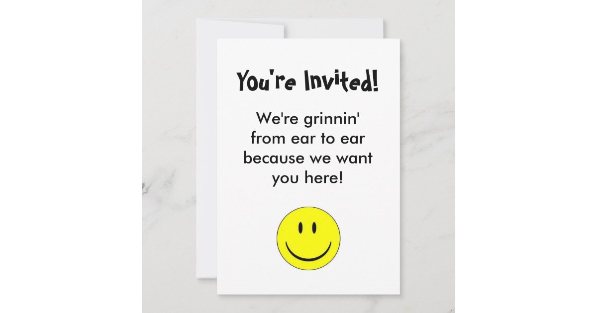 Happy Face Invitation | Zazzle