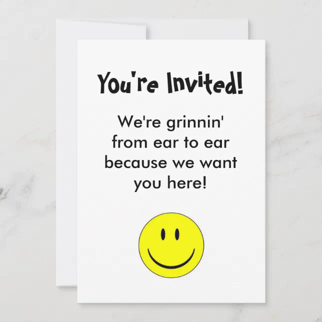 Happy Face Invitation | Zazzle