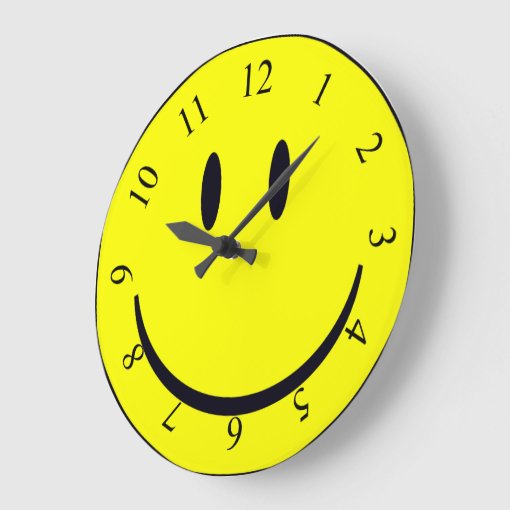 Happy Face Large Clock | Zazzle