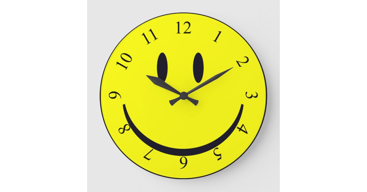 Happy Face Large Clock | Zazzle