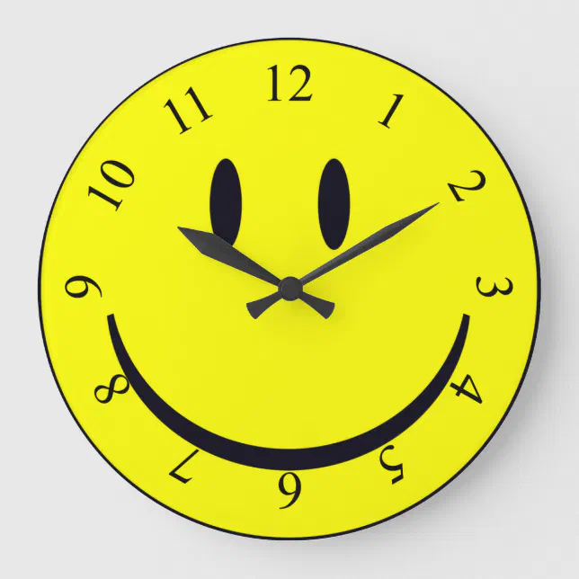 Happy Face Large Clock | Zazzle