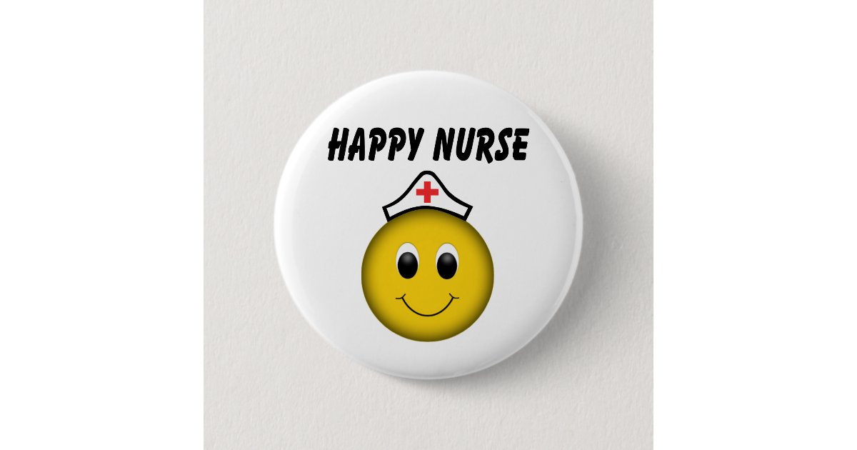 Happy Face Nurse Pinback Button | Zazzle