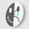 Happy Face Sad Face Wall Clock | Zazzle