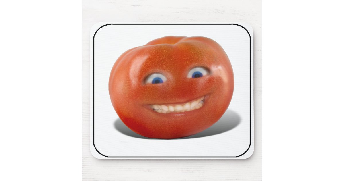 Happy Face Smiling Tomato Mouse Pad | Zazzle