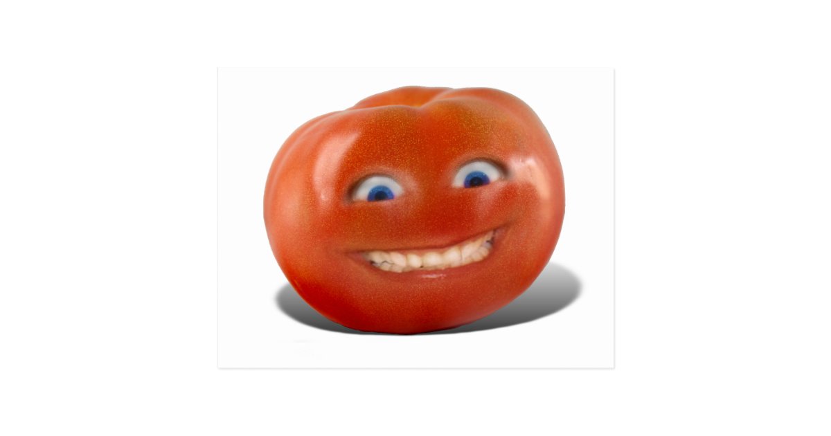Happy Face Smiling Tomato Postcard | Zazzle.com